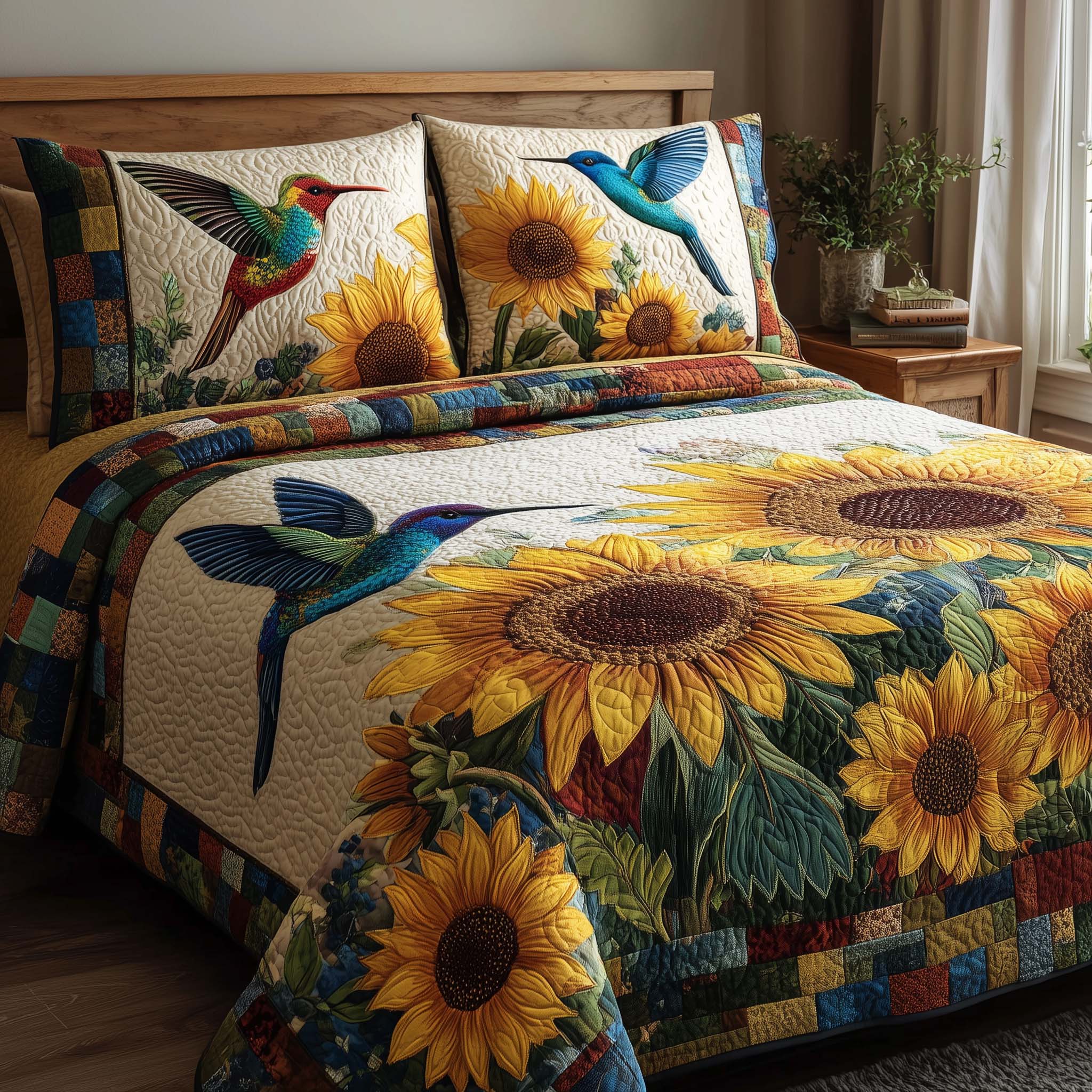 Hummingbird Heaven 3-Piece Quilted Bedding Set GFTOHD12819 – Willow Quilt