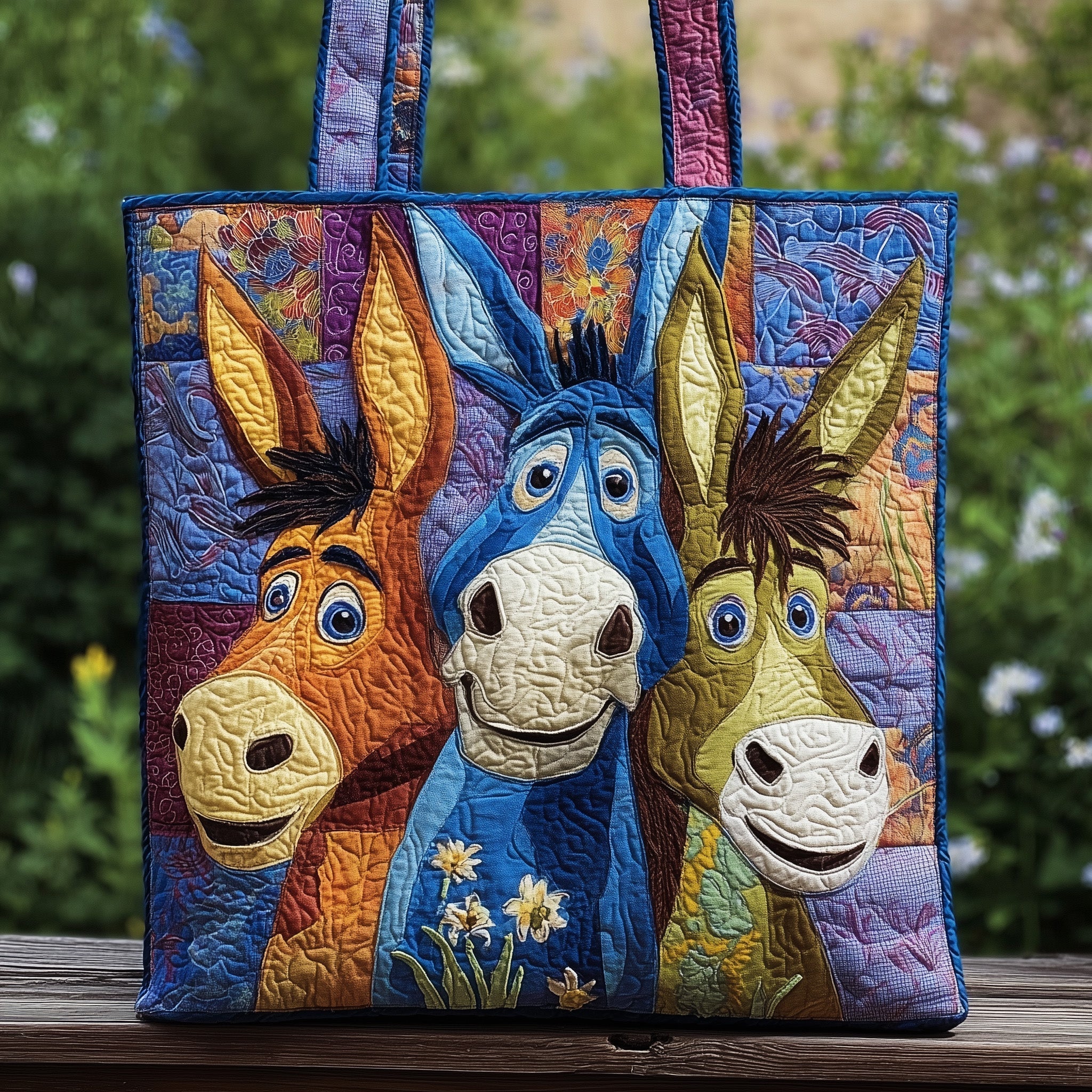 Whimsical Donkeys Quilted Tote Bag GFTOMA2631 – Willow Quilt
