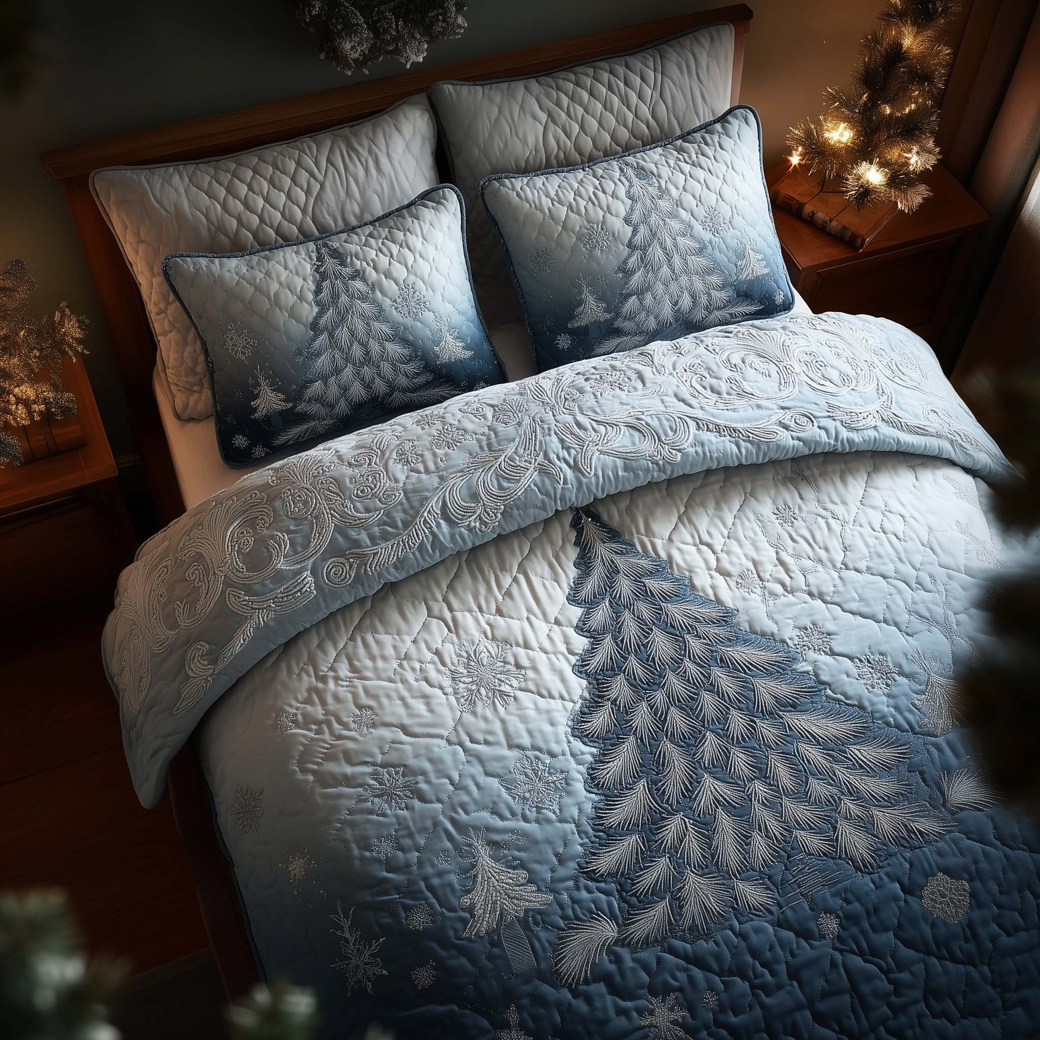 Evergreen Charm 3-Piece Quilted Bedding Set GFTOMA7842 – Willow Quilt