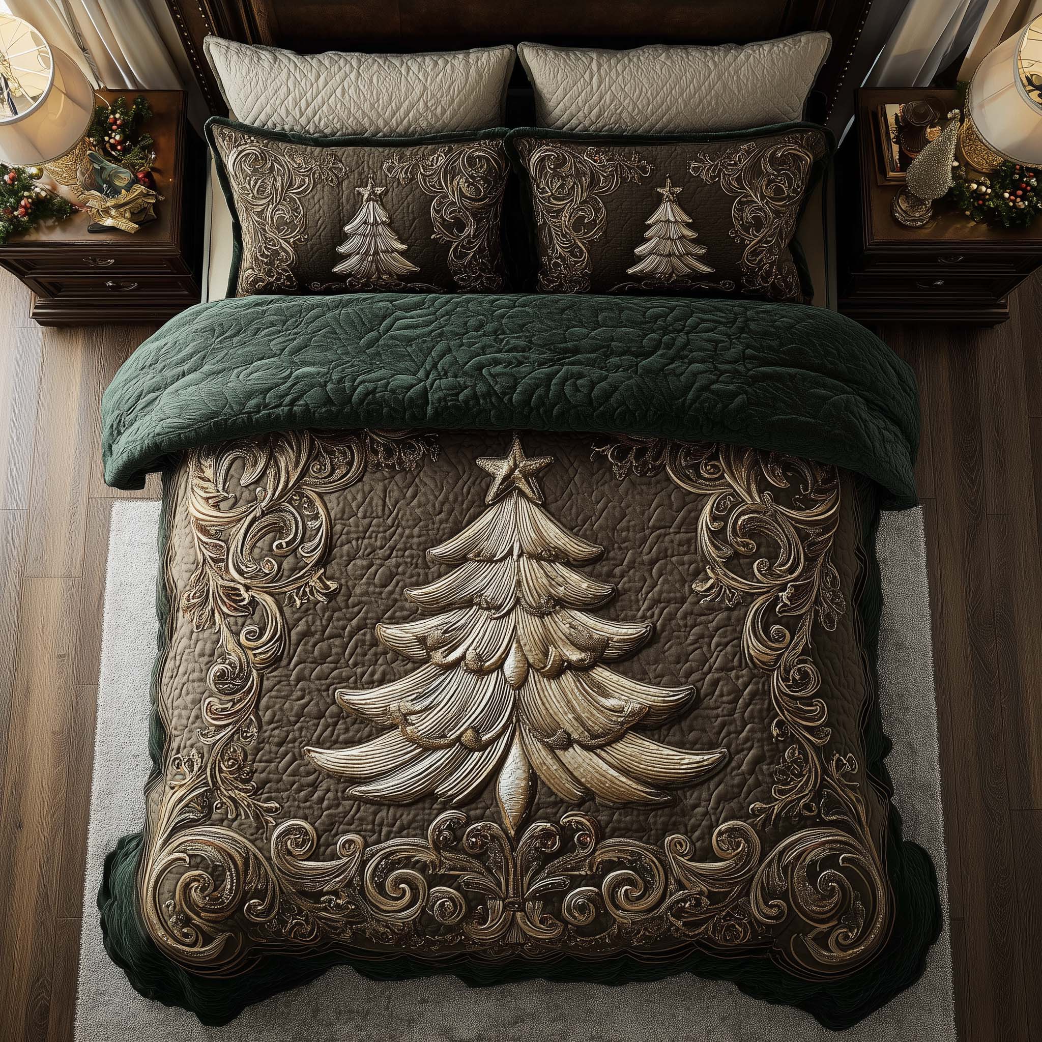 Evergreen Charm 3-Piece Quilted Bedding Set GFTOMA7844 – Willow Quilt