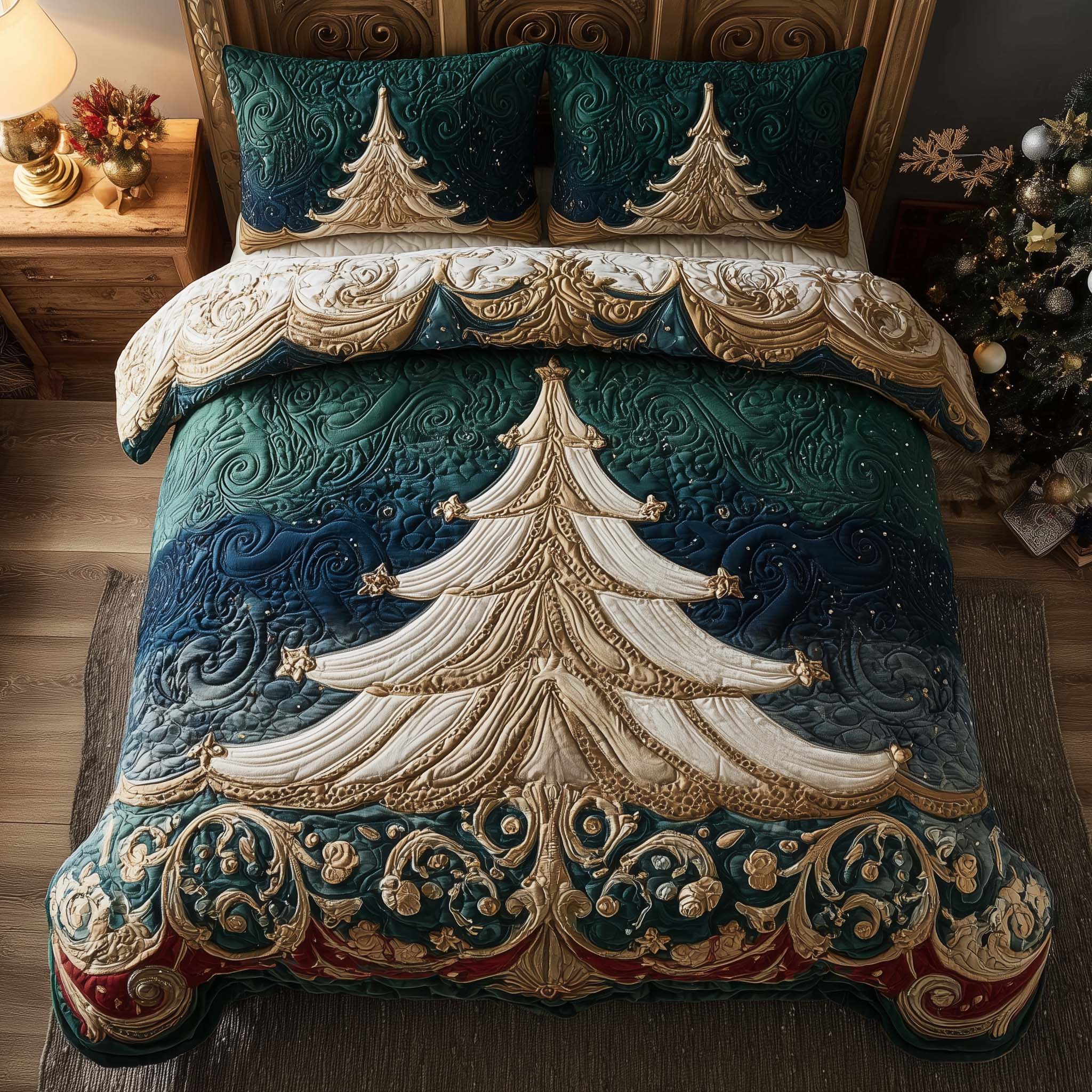 Evergreen Charm 3-Piece Quilted Bedding Set GFTOMA7845 – Willow Quilt