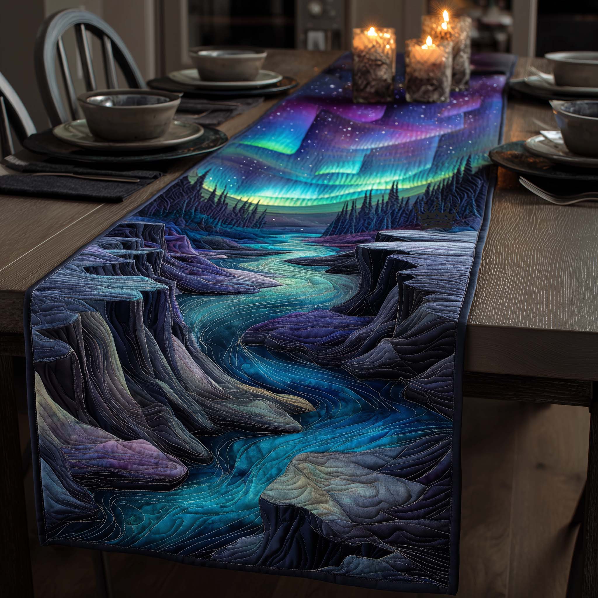 Celestial Lights Quilted Table Runner GFTOMA8689 – Willow Quilt