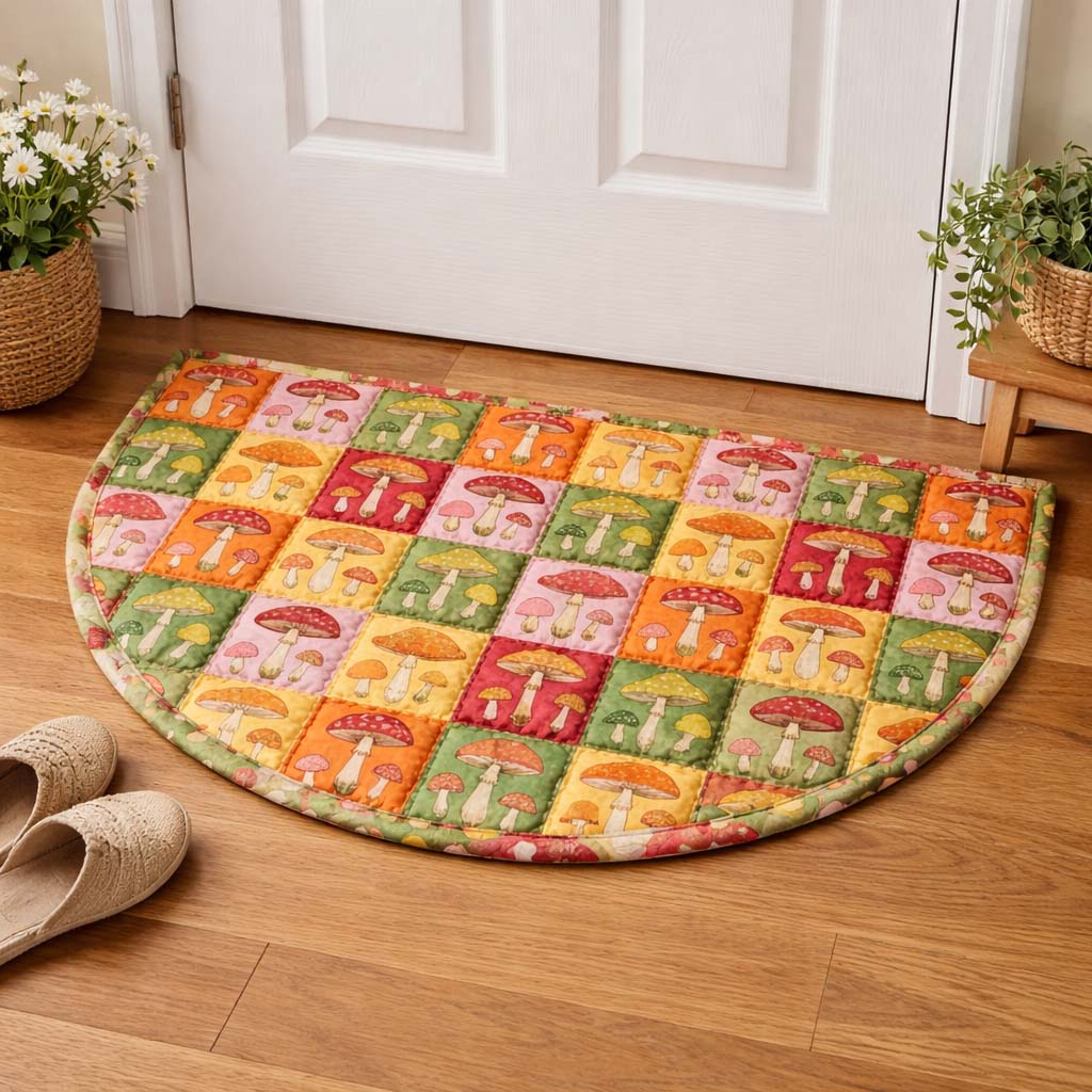Mushroom Serenity Quilted Welcome Mat GFTOQA1697 – Willow Quilt