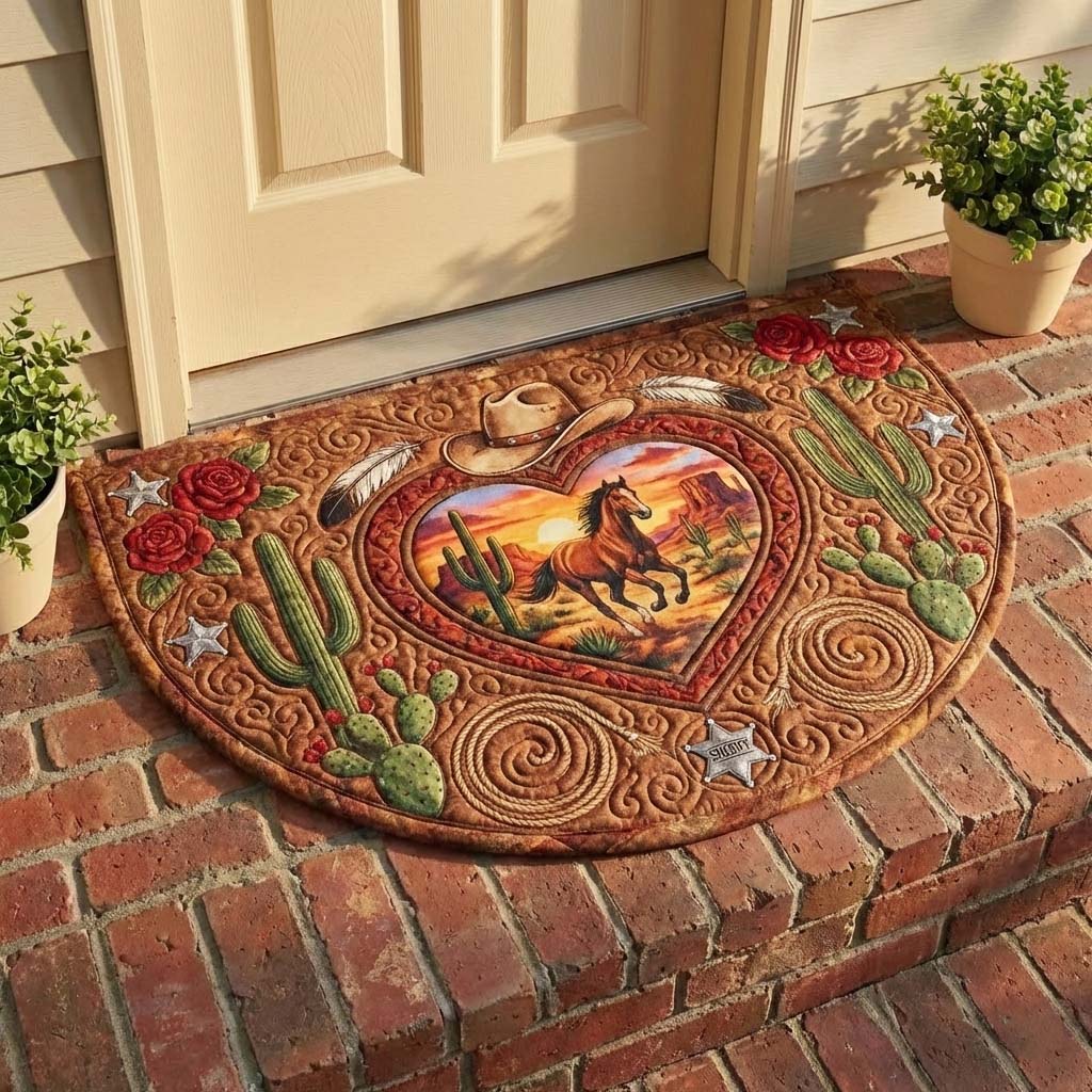 Western Spirit Quilted Welcome Mat GFTOQA1755 – Willow Quilt