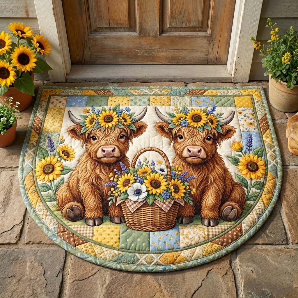 Highland Cow Quilted Welcome Mat GFTOQA1785 – Willow Quilt