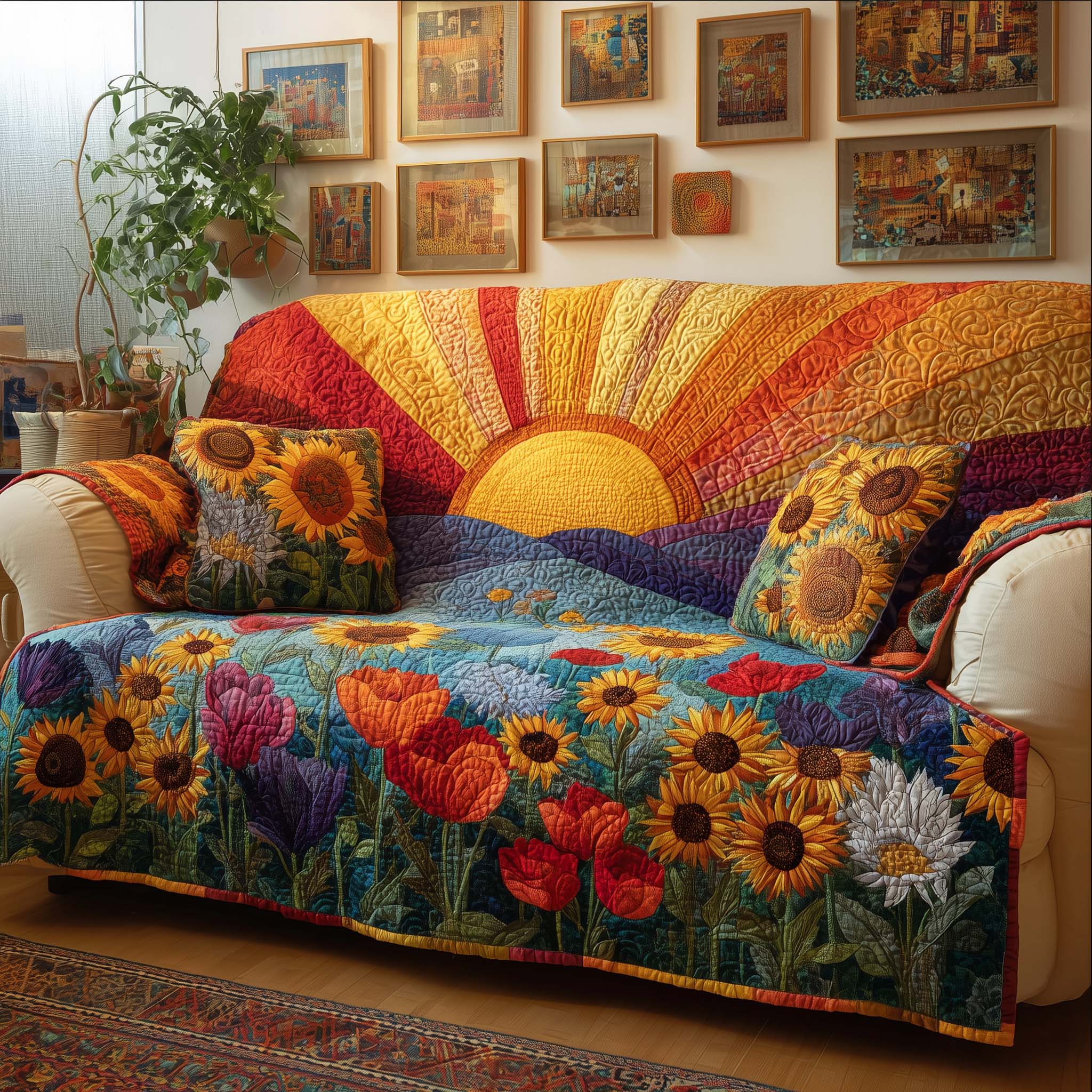 Radiant Meadow Quilted Sofa Cover GFTOQM1977 – Willow Quilt