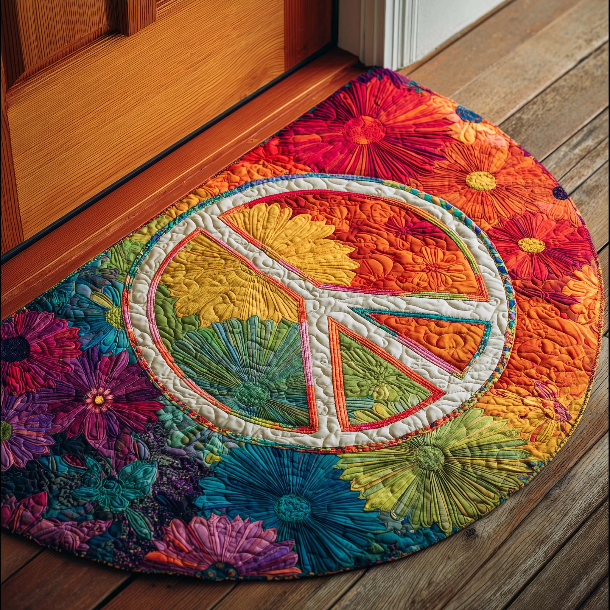 Peace Sign Quilted Welcome Mat GFTOTG3223 – Willow Quilt